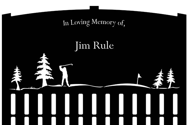 Golfer Memorial Bench - Superior Laser Cutting